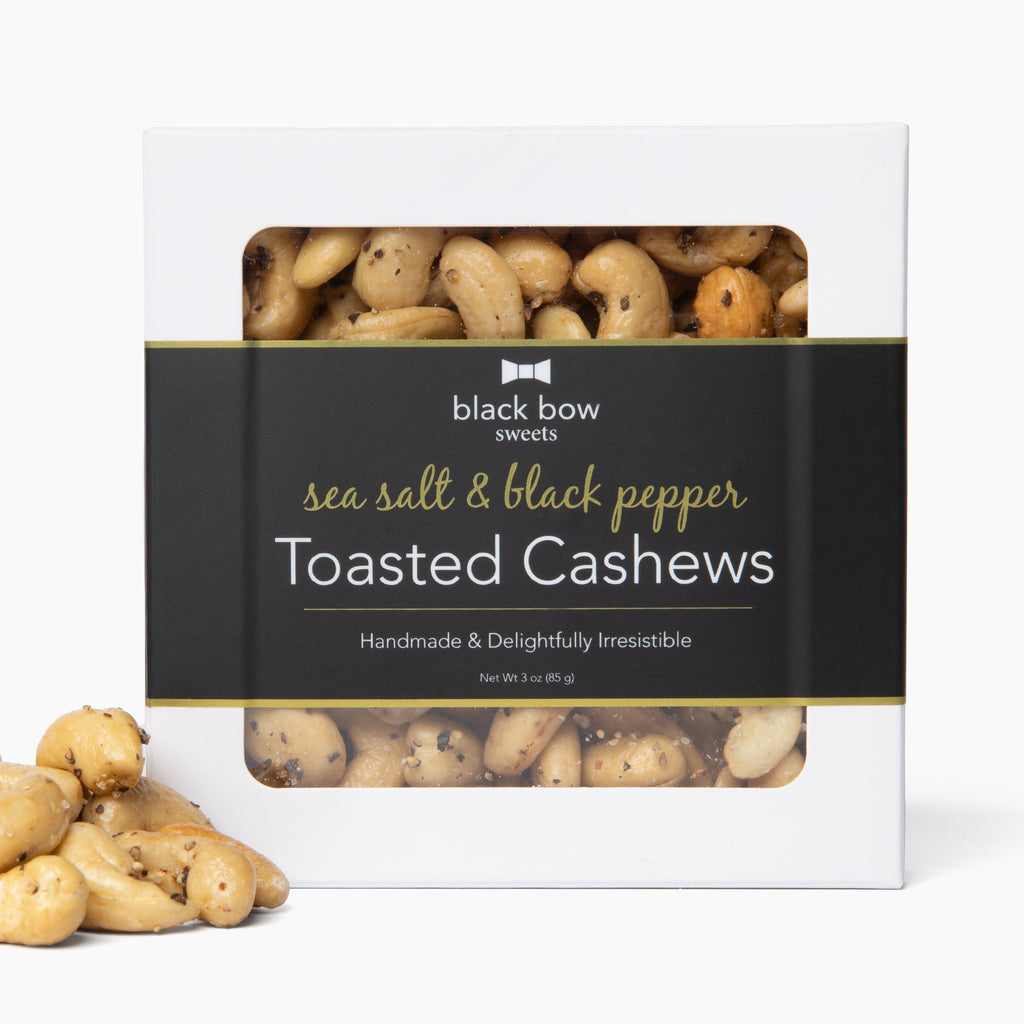 Sea Salt & Black Pepper Toasted Cashew Window Box – Black Bow Sweets